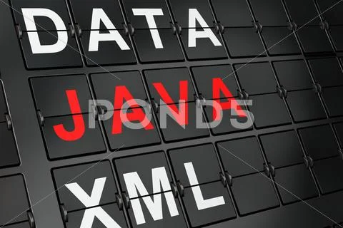 Programming concept: Java on airport board background: Graphic #59015821