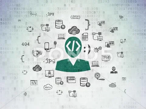 Programming concept: Programmer on Digital Paper background ~ Clip Art ...