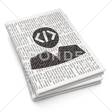 Programming concept: Programmer on Newspaper background Illustration ...