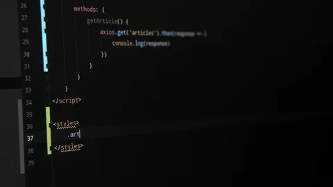 The programming process shown on a large... | Stock Video | Pond5