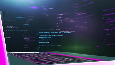 programming software language with lapto... | Stock Video | Pond5