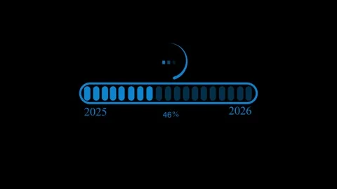 Progress Bar Animation 2025 to 2026, Min... | Stock Video | Pond5