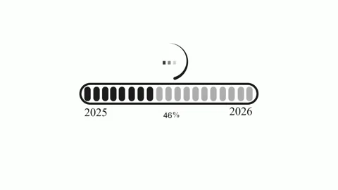 Progress Bar Animation 2025 to 2026, Min... | Stock Video | Pond5