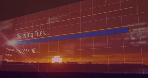 Progress bar deleting files sliding over... | Stock Video | Pond5