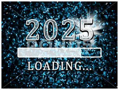 Progress bar representing year 2025 loading ~ Clip Art #294681503
