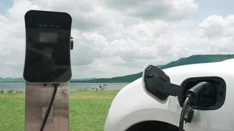Progressive concept of EV car with green... | Stock Video | Pond5