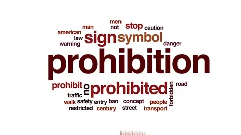 Prohibition animated word cloud, text de... | Stock Video | Pond5