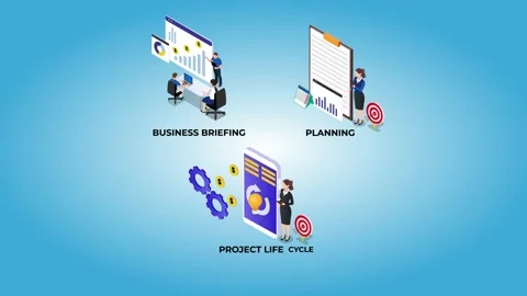 Project management 3d animation | Stock Video | Pond5