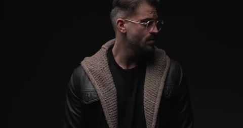 project video of sexy man with beard wea... | Stock Video | Pond5