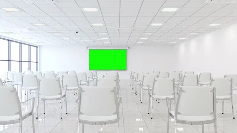 Projector Screen with track green screen... | Stock Video | Pond5