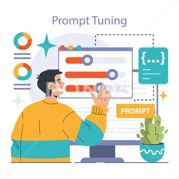 Prompt-engineers writing a command to a artificial neuron network ~ Clip Art #276739659