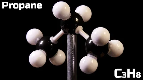 Propane C3H8 molecule rotating isolated ... | Stock Video | Pond5