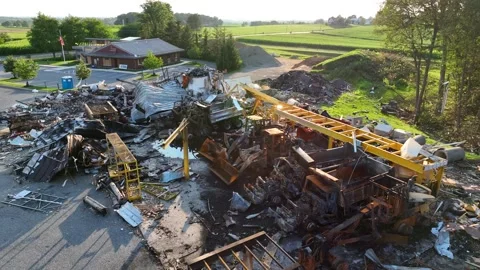 Propane tank explosion in USA. Destroyed... | Stock Video | Pond5