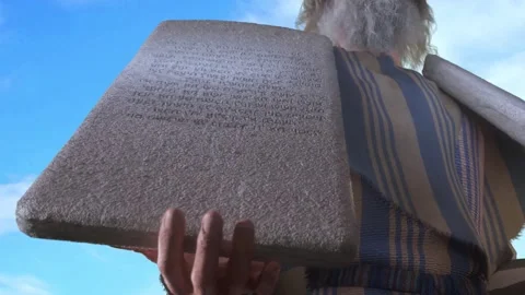prophet Moses holds the tablets with the... | Stock Video | Pond5