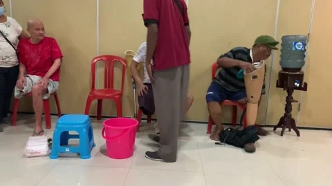 Prosthetic legs donation in Bali, INDONE... | Stock Video | Pond5