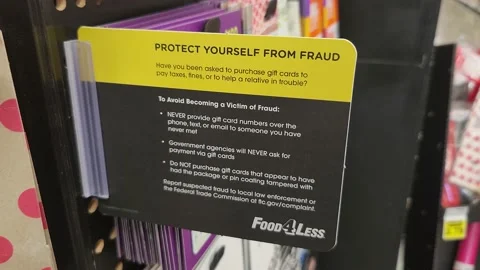 Protect Yourself from Fraud Signage Food... | Stock Video | Pond5