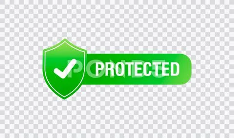 Protected stamp vector isolated on transparent background Illustration ...