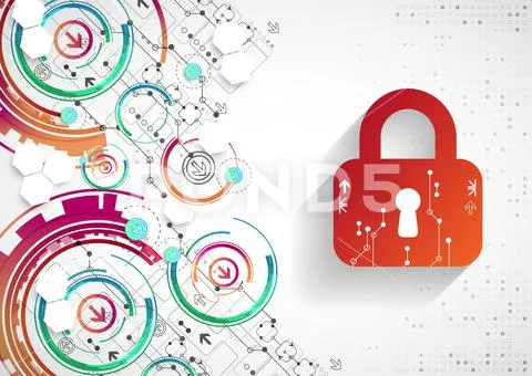 Protection background. Technology security, encode and decrypt, techno ...