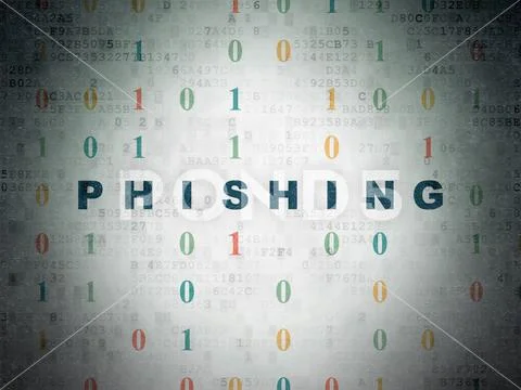 Protection concept: Phishing on Digital Data Paper background: Royalty ...