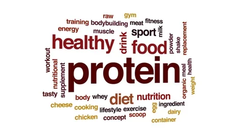 Protein animated word cloud, text design... | Stock Video | Pond5