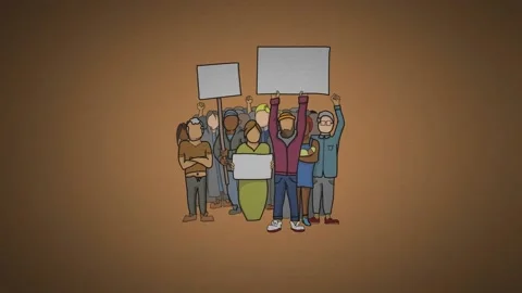 Protesting Sketch and 2d animation | Stock Video | Pond5