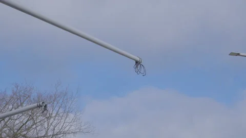 Protruding cables from the structure for... | Stock Video | Pond5