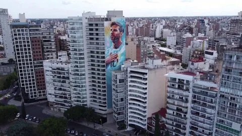 Proud of Messi, Argentine artist paints ... | Stock Video | Pond5
