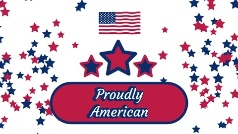 proudly American text on white backgroun... | Stock Video | Pond5