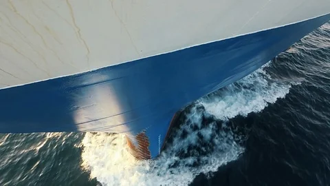 Prow of a Ship in the Water Bow Breaks o... | Stock Video | Pond5
