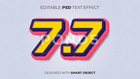 PSD Text Effect of 7.7 Sale for Title, Copy, Poster, Discount, etc ...