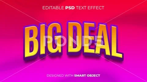 PSD Text Effect of Big Deal Sale for Title, Copy, Poster, Discount, etc ...