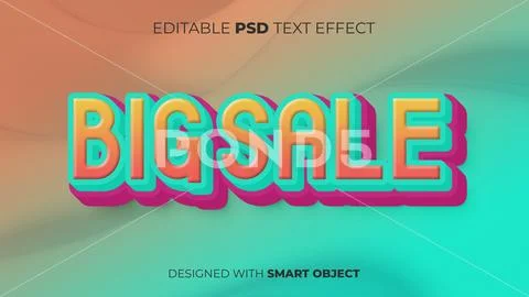 PSD Text Effect of Big Sale for Title, Copy, Poster, Discount, etc ...
