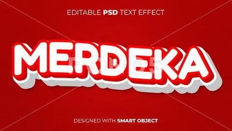 PSD Template: PSD Text Effect of Merdeka for Indonesian Independence ...