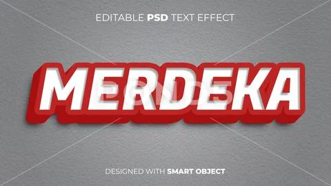 PSD Template: PSD Text Effect of Merdeka for Indonesian Independence ...