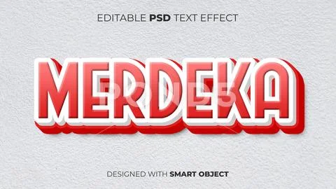 PSD Template: PSD Text Effect of Merdeka for Indonesian Independence ...