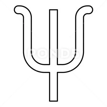 Psi greek symbol small letter lowercase font icon outline black color ...