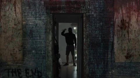 Psycho Attack Bloody House Zoom In Scary... | Stock Video | Pond5