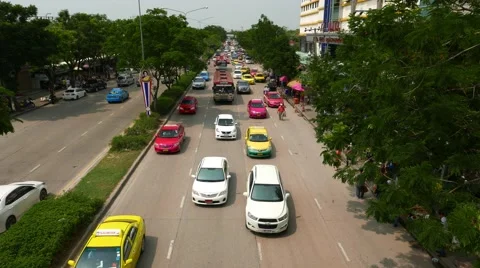 Public bus stop at driveway middle lane,... | Stock Video | Pond5