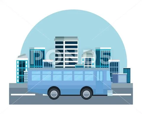 Public bus vehicle sideview cartoon Illustration #113710092