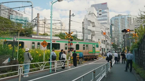 Public people at Yoyogi, Tokyo. Train pa... | Stock Video | Pond5