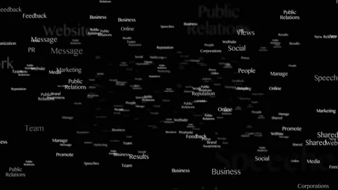 PUBLIC RELATIONS Keywords Animation, Bac... | Stock Video | Pond5