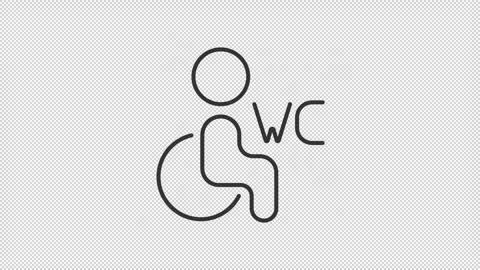 Public restroom line animation set | Stock Video | Pond5