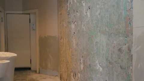 Public restroom renovation in messy stag... | Stock Video | Pond5