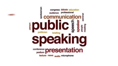 Public speaking animated word cloud, tex... | Stock Video | Pond5