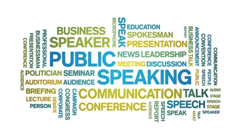 Public Speaking animated word cloud,desi... | Stock Video | Pond5