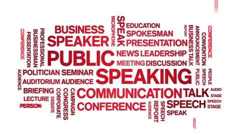 Public Speaking animated word cloud,desi... | Stock Video | Pond5