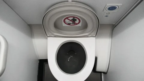 Public Toilet in the Airplane, Airplane ... | Stock Video | Pond5