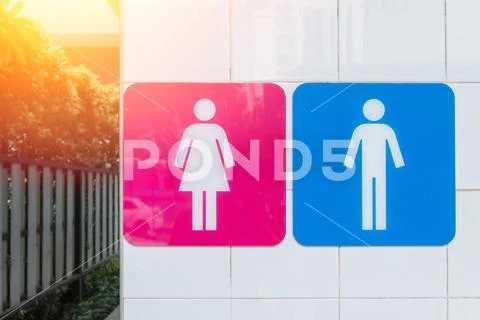 Public toilet sign sex sticker in gas station restroom service Thailand ...