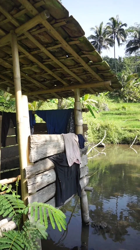 public toilets in the villages are made ... | Stock Video | Pond5