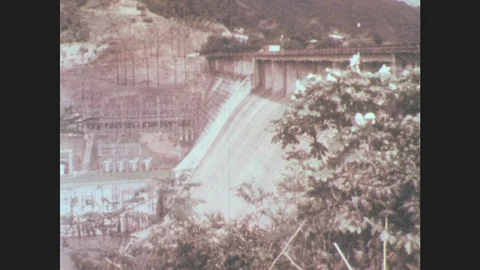 Puerto Rico 1960s: Large dam at hydroele... | Stock Video | Pond5